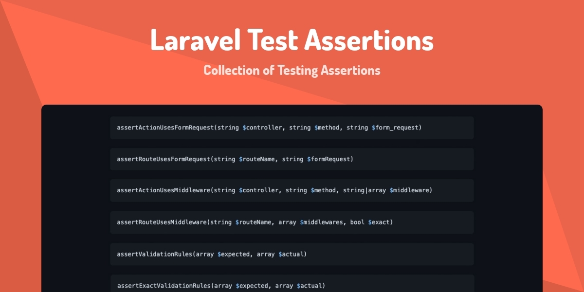 Laravel Test Assertions Collection Of Testing Assertions Made With